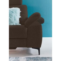 3C Carina Ecksofa &raquo;Burnaby bequem und modern, Breite 296cm, 12cm hoher Fu&szlig;, L-Form&laquo; 2 Kopfst&uuml;tzen, optional mit Schlaf- und motorischer Relaxfunktion 