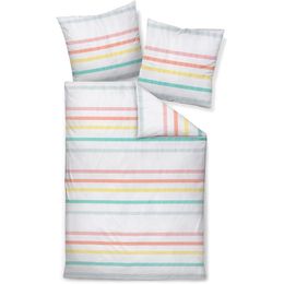 Janine Bettw&auml;sche &raquo;J. D.87101 09&laquo; mit Rei&szlig;verschluss bunt Mako-Satin, Obermaterial: 100% Baumwolle B/L: 240cm x 220cm, 1 Stk., 2 Stk., Mako-Satin, B/L: 80cm 
