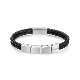 Police Herren Armband &raquo;Parallel&laquo; 22cm, Edelstahl Leder
