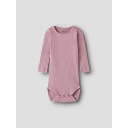 name it Jungen Langarmbody "NBNKAB LS BODY NOOS", Gr. 68, rosa, Jersey, Obermaterial: 57% Baumwolle, 38% Modal, 5% Elasthan, unifarben, Bodys,
