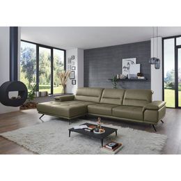 Die PlanBar Ecksofa &raquo;PN-EM19074, L-Form, Breite 343 cm&laquo; inkl. Sitztiefen- und Kopfteilverstellung B/H/T: 343cm x 193cm, Glattleder TORRO Stoff, 