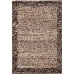 MyFlair Teppich &raquo;Good Times, LAGERR&Auml;UMUNG&laquo; rechteckig 13 mm H&ouml;he Kurzflor, gewebt, melierte Optik, mit Bord&uuml;re braun Polypropylen (PP) B : 66cm 1 Stk., 13mm, 