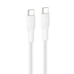 Belkin USB-Kabel &raquo;BoostCharge Pro geflochtenes USB-C-/USB-C-Kabel (240 W)&laquo; USB-C 300 cm wei&szlig; USB-IF-zertifiziert f&uuml;r USB 2.0