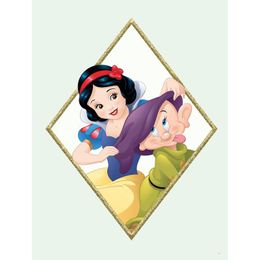Komar Bild &raquo;Snow White & Dopey&laquo; Disney 1 Stk. tlg. Wandbild zur Dekoration im Kinderzimmer - ohne Rahmen bunt Holz, Papier B/H/T: 30cm x 40cm, Disney, 1 Stk
