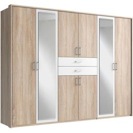 wimex Kleiderschrank &raquo;Diver Dreht&uuml;renschrank mit Spiegel, in der Breite 270cm&laquo; Bestseller Schlafzimmerschrank wahlweise 3 Innenausstattungen wei&szlig; B/H/T: 