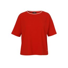 frapp Damen Shirtbluse "frapp Bluse", rot, Gr. 48, uni, Obermaterial: 98% Polyester PES. 2% Elasthan EL., Blusen, Gro&szlig;e Gr&ouml;&szlig;en