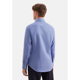 Seidensticker Herren Businesshemd "Schwarze Rose"mittelblau, Gr. 43, Strukturmuster, 100% Baumwolle, Hemden, Slim 1/1 Kentkragen Struktur