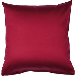 Janine Kissenbezug &raquo;Colors Mako Satin&laquo; mit Rei&szlig;verschluss, uni Kissenh&uuml;lle, feinf&auml;dig, 100% Baumwolle rot Mako-Satin, Obermaterial: 100% Baumwolle B/L: 50cm 