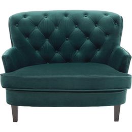 OTTO home 1,5-Sitzer &raquo;Leo&laquo; XXL-Sessel mit Taschenfederkern und Samtveloursbezug gr&uuml;n 100% PES B/H/T: 111cm x 86cm x 95cm, Samtstoff Velvet