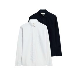 Marks & Spencer Button Up Shirt male size S Navy / White