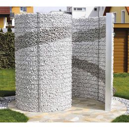 bellissa Schneckendusche/Umkleide silbern Gabione 230 x 180 x 210 cm