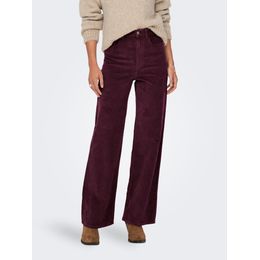 Only Damen Cordhose "ONLHOPE GLOBAL HW WIDE CORD PNT NOOS", lila, Gr. 34, unifarben, Cord, Obermaterial: 98% Baumwolle, 2% Elasthan, Hosen,