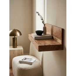 KADIMA DESIGN Wandregal MUMBAI Massiv-Holz Holzregal 60 cm Landhaus-Stil in Akazie | Gr.: 80 x 23 x 17 cm