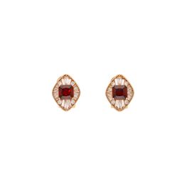 NAEMI Ohrringe Damen Gr&ouml;&szlig;e One Size gold / apfel / rubinrot / transparent