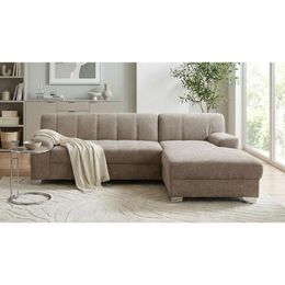 OTTO home Ecksofa &raquo;Lolland 241 x 146 cm, modern, mit Steppungen, mittelfester Sitz&laquo; L-Form, aus Pet Friendly Bezug beige 100% Polyester B/H/T: 241cm x