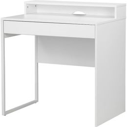 OTTO home Schreibtisch &raquo;Moid, Computertisch in modernem Design&laquo; Breite 80 cm, mit Schublade, Kabeldurchlass & Metallkufe wei&szlig; B/H/T: 80cm x 85cm x 