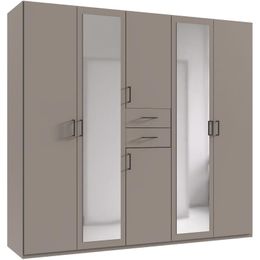 wimex Kleiderschrank &raquo;Diver Dreht&uuml;renschrank mit Spiegel, in der Breite: 225cm&laquo; Bestseller Schlafzimmerschrank wahlweise 3 Innenausstattungen schwarz B/H/T: