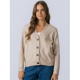 TeeShoppen Strickjacke Knitted Cardigan in Beige | Gr.: XS
