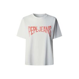 Pepe Jeans T-Shirt 'Maca' Damen Gr&ouml;&szlig;e L orange / wei&szlig;