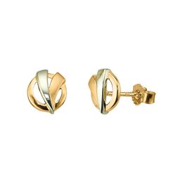Firetti Damen Paar Ohrstecker &raquo;Schmuck Geschenk Gold 333 Ohrschmuck bicolor&laquo; 7,5mm, Gelbgold 333