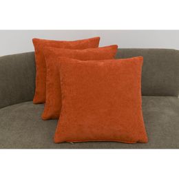OTTO home Dekokissen &raquo;Lolland&laquo; Dekokissen mit F&uuml;llung, Sofakissen 3er Set 40x40cm orange Polyester B/L: 40cm, 3 Stk.