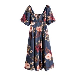 next Kleid Damen Gr&ouml;&szlig;e 36 marine / oliv / rosa / rot Sommerkleid