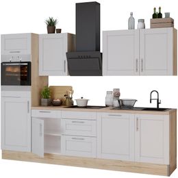 Optifit K&uuml;che &raquo;Ahus&laquo; Breite 280 cm,wahlw. mit E-Ger&auml;ten,Soft Close Funktion,MDF Fronten schwarz B/H/T: 280cm x 211,8cm x 60cm, ohne E-Ger&auml;te