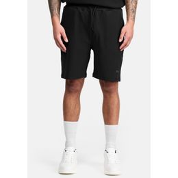 Trueprodigy Herren Shorts "Samuel Rippstrucktur Stickerei Eingrifftaschen", schwarz, Gr. M, Obermaterial: 95% Polyester PES. 5% Elasthan EL., Hosen