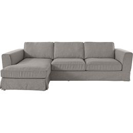 Home Affaire OTTO home Ecksofa &raquo;Vintage L-Form&laquo; 3-Sitzer Polsterecke im Landhausstil, mit abnehmbarer Husse grau 100%PES B/H/T: 284cm x 83cm x 165cm, Struktur (100