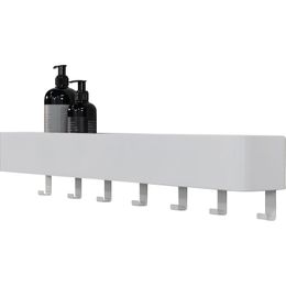 SPINDER DESIGN Garderobenhaken &raquo;Multi 7&laquo; 2-in-1 Wandregal + Garderobe wei&szlig; Stahl B/H/T: 72cm x 13cm x 10cm