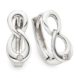 Firetti Damen Paar Creolen &raquo;Schmuck, Geschenk, Silber rhodiniert, Unendlichkeitsschleife/Infinity&laquo; mit Zirkonia (synth.) silber Silber 925 (