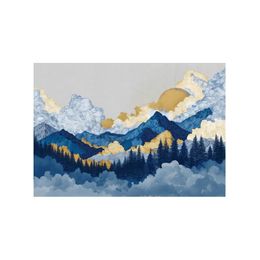 WALLARENA Fototapete Gebirge in Blau | Gr.: 150 x 105 cm