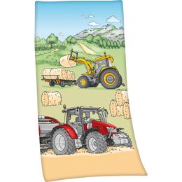 Herding's Young Collection Badetuch &raquo;Traktor&laquo; 75x150cm, hochfarbig bedruckt bunt Velours, Obermaterial: 100% Baumwolle B/L: 75cmx150cm, 1 Stk., Traktor, Velours