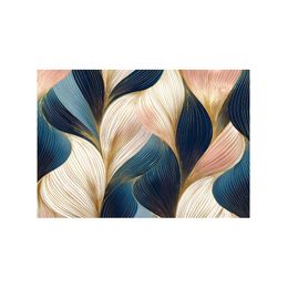 WALLARENA Fototapete Art Deco in Blau | Gr.: 350 x 250 cm