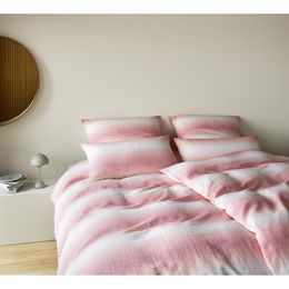Elegante Bettw&auml;sche &raquo;Layer&laquo; 2 angenehmes Hautgef&uuml;hl rosa Halbleinen, Obermaterial: 50% Baumwolle, 50% Leinen B/L: 155cm x 220cm, 1 Stk., 1 Stk., Halbleinen, B/