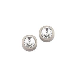 Firetti Damen Paar Ohrstecker &raquo;Schmuck Geschenk Titan Ohrschmuck Ohrringe Solit&auml;r&laquo; mit Kristall silber 8mm, Titan