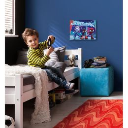 Komar Leinwandbild &raquo;Spidey and His Amazing Friends Glowy Spideys - Gr&ouml;&szlig;e 40 x 30 cm&laquo; 1 Stk. tlg. Keilrahmenbild mit Echtholzrahmen, Kinderzimmer bunt Holz, 