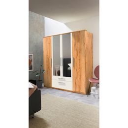 Priess Kleiderschrank in 3 Breiten wei&szlig; Holzwerkstoff B/H/T: 185cm x 195cm x 54cm, T&uuml;ren: 4 Stk.
