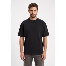 BOSS Orange Herren T-Shirt "Te Dye Relaxed Fit", schwarz, Gr. L, unifarben, Single Jersey, Obermaterial: 100% Baumwolle, Shirts, 100% Cotton Jersey