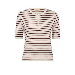 MOS MOSH Caliz Stripe SS Knit in Cabernet | Gr.: L