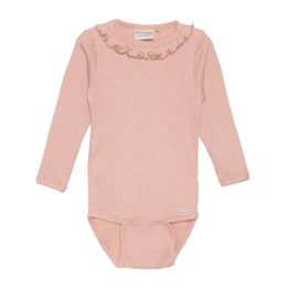 Minymo Kinder Langarmbody "Body LS Rib" in Rosa | Gr.: 92