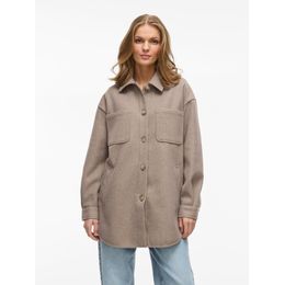 Vila Damen Hemdjacke "VIKIMMI SHIRT L/S JACKET - NOOS", beige, Gr. XS, meliert, Web, Obermaterial: 100% Polyester, Jacken