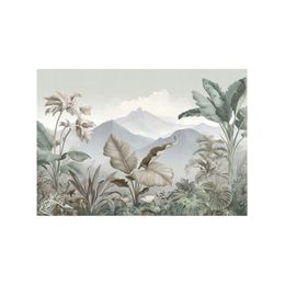 WALLARENA Fototapete Dschungel in Grau | Gr.: 400 x 280 cm