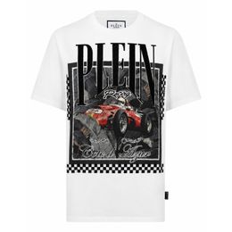Philipp Plein Herren T-Shirt "Kurzarm-Rundhals-T-Shirt", wei&szlig;, Gr. M, Stoff: 100% Baumwolle, Shirts