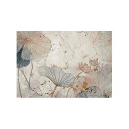 WALLARENA Fototapete Blumen in Beige Vlies Tapete | Gr.: 400 x 280 cm