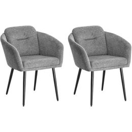 LeGer Home by Lena Gercke Esszimmerstuhl &raquo;Fleur&laquo; (Set) 2 Stk.Strukturstoff, ergonomisches Design, gesteppte R&uuml;ckenlehne grau Polyester B/H/T: 65cm x 