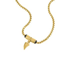 Police Herren Kette mit Anh&auml;nger &raquo;Serrator Zahn&laquo; gold Edelstahl Kautschuk, L: 55 B: 3,5mm