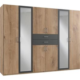 wimex Kleiderschrank &raquo;Diver Dreht&uuml;renschrank mit Spiegel, in der Breite 270cm&laquo; Bestseller Schlafzimmerschrank wahlweise 3 Innenausstattungen grau B/H/T: 