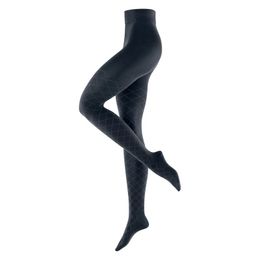 Burlington Damen Strickstrumpfhose &raquo;Argyle Affair&laquo; mit Argyle-Muster, Cotton-Mix, blickdicht, kariert schwarz 42