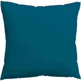 Schlafgut Kissenbezug &raquo;Premium Kissenbezug Knitted Jersey (1 St)&laquo; Ton-in-Ton Rei&szlig;verschluss, Bio-Baumwolle mit Elasthan, Uni, OEKO Tex blau Jersey, Obermaterial